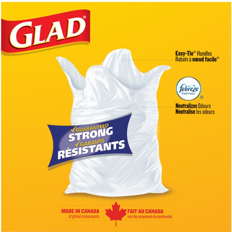 Glad Garbage Bags White Fresh Clean Scent Small 25 L 48 Bags - Voilà ...