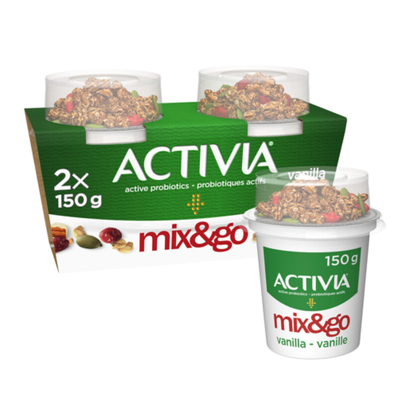 Activia Mix & Go Probiotics Yogurt Vanilla 2 x 150 g - Voilà Online ...