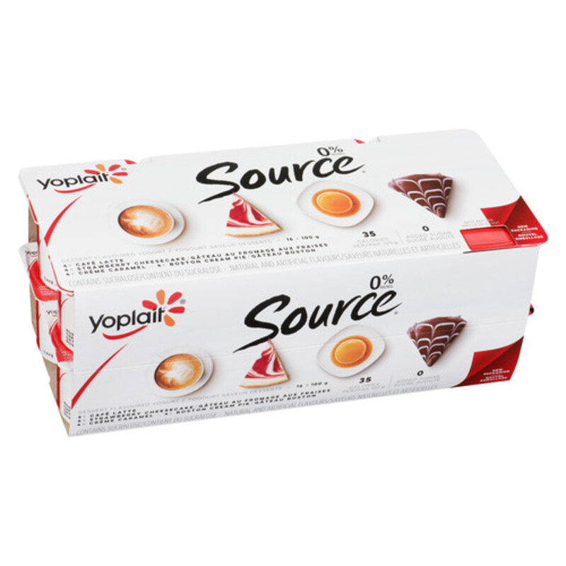 Yoplait Source 0% Yogurt Dessert Flavoured 16 x 100 g - Voilà Online ...