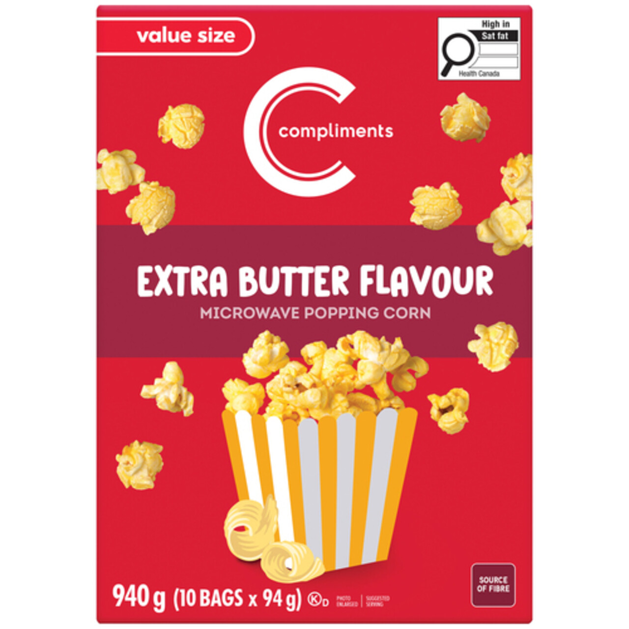 Compliments Popping Corn Extra Butter Flavour 10 x 94 g - Voilà Online ...