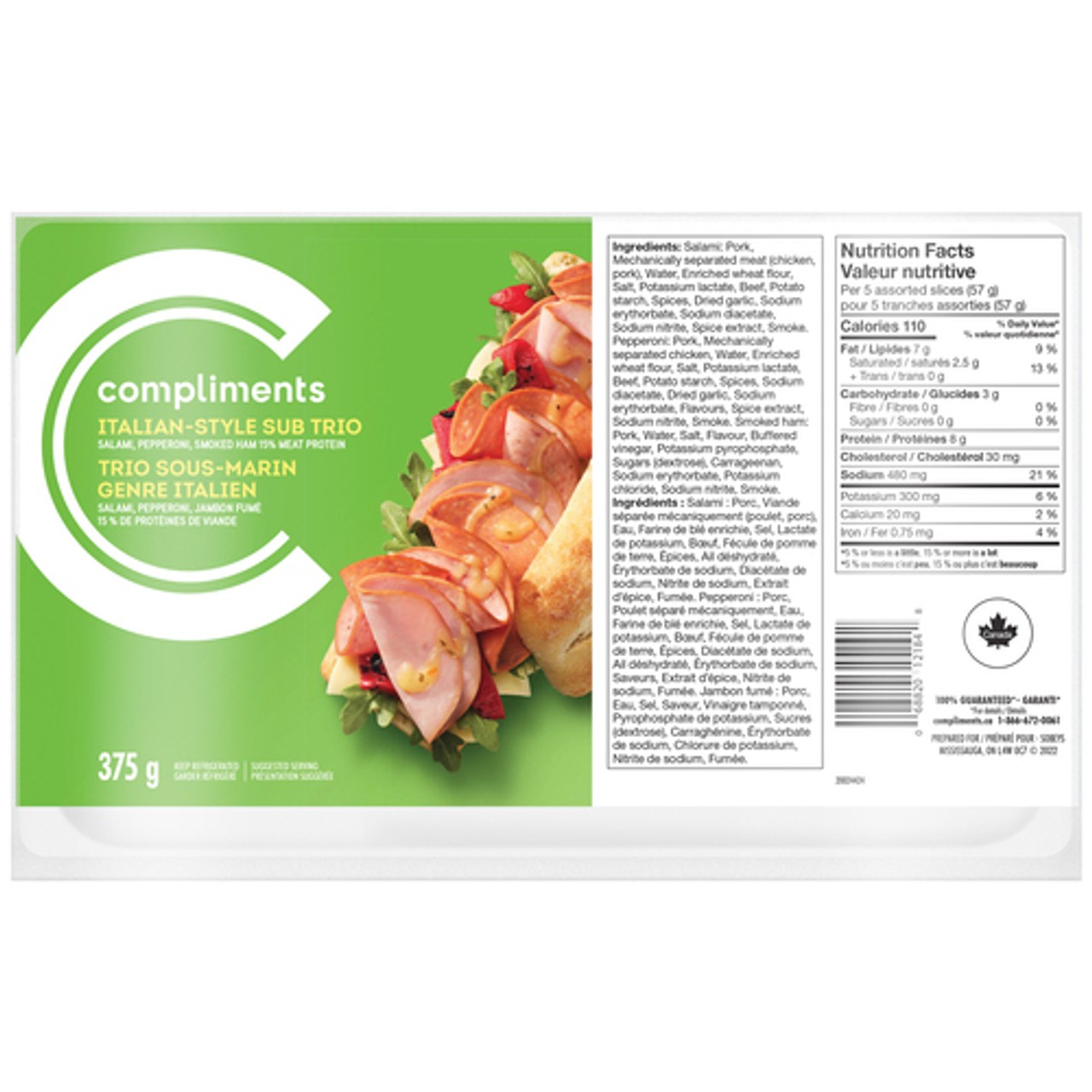 Compliments Submarine Variety Pack Italian Style 375 g - Voilà Online ...