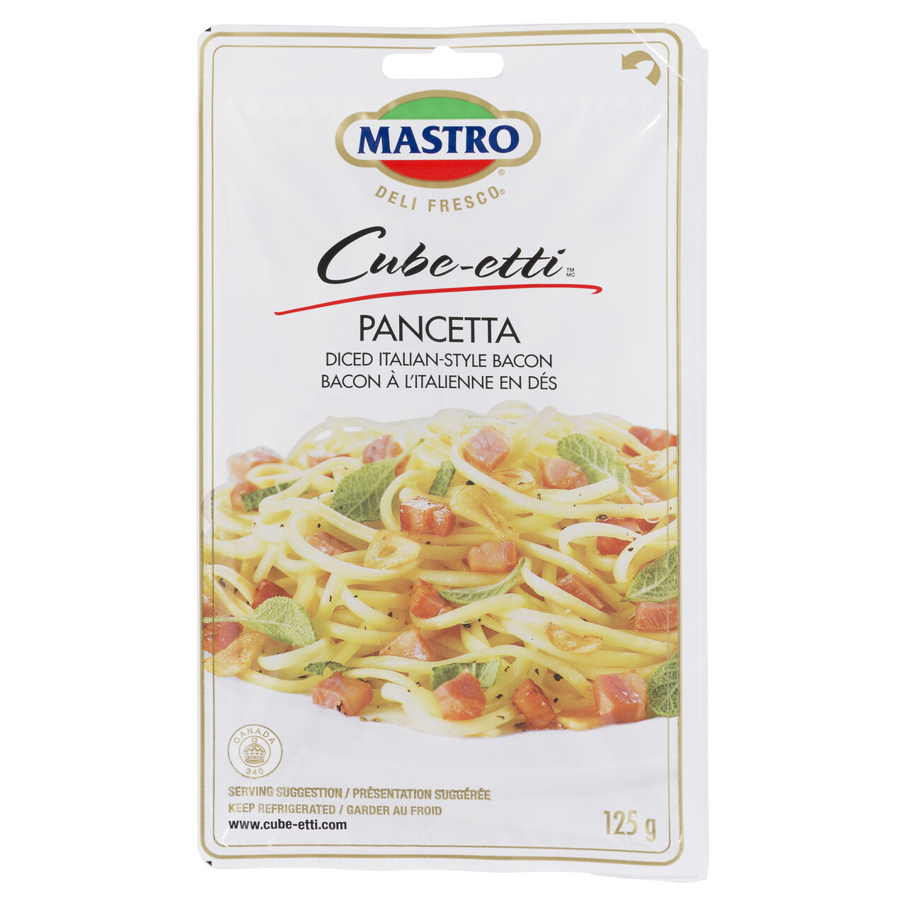 Mastro Diced Bacon Cube-etti Pancetta 125 g - Voilà Online Groceries ...