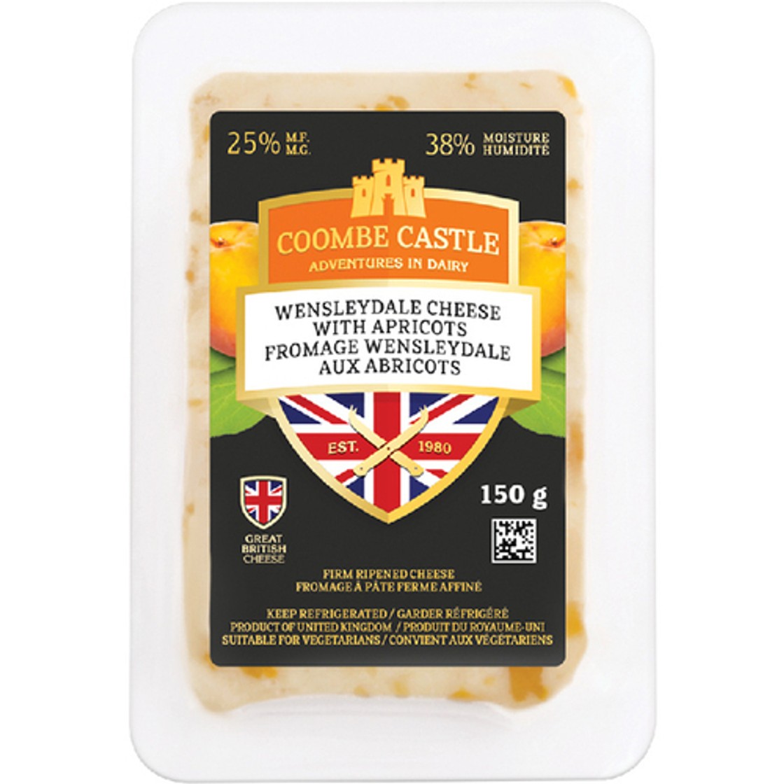 Coombe Castle WensleyDale Cheese with Apricots 150 g - Voilà Online ...