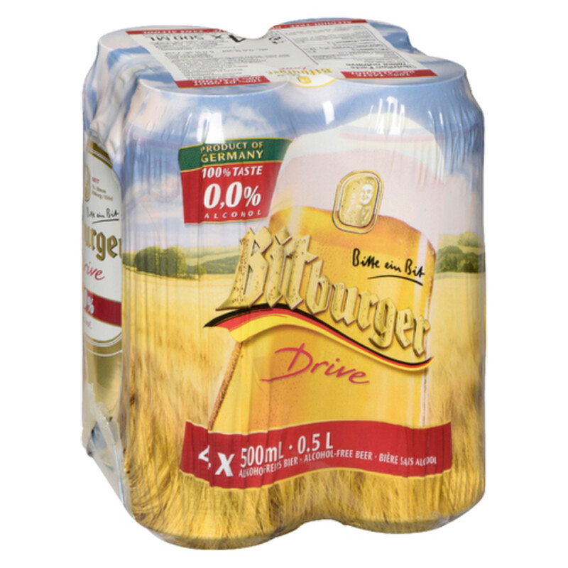 Bitburger Non Alcoholic Beer 4 x 500 ml (cans) - Voilà Online Groceries ...