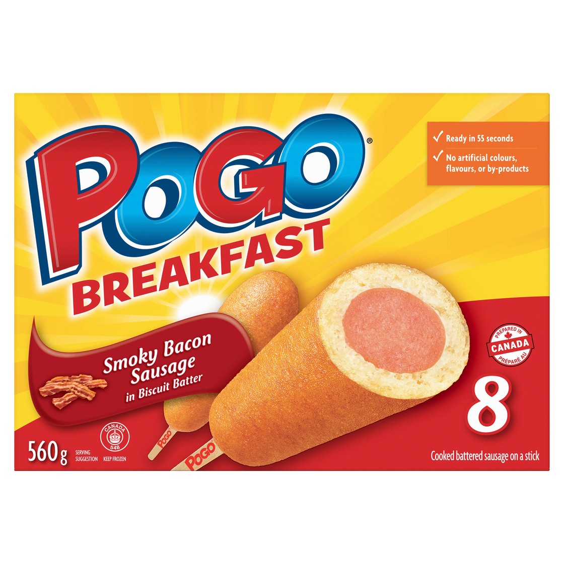 Pogo Frozen Corn Dog Breakfast Smokey Bacon 8 x 70 g - Voilà Online ...