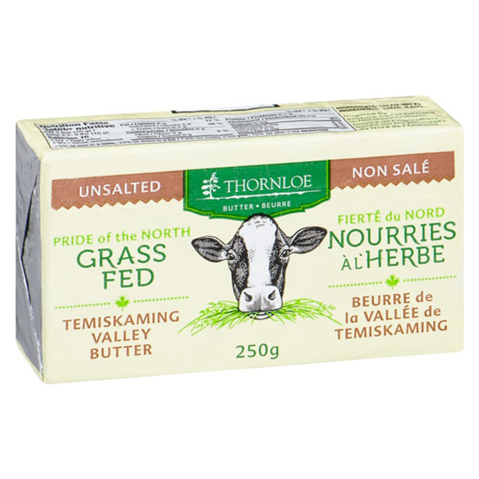 Thornloe Grass Fed Unsalted Temiskaming Valley Butter 250 g - Voilà ...