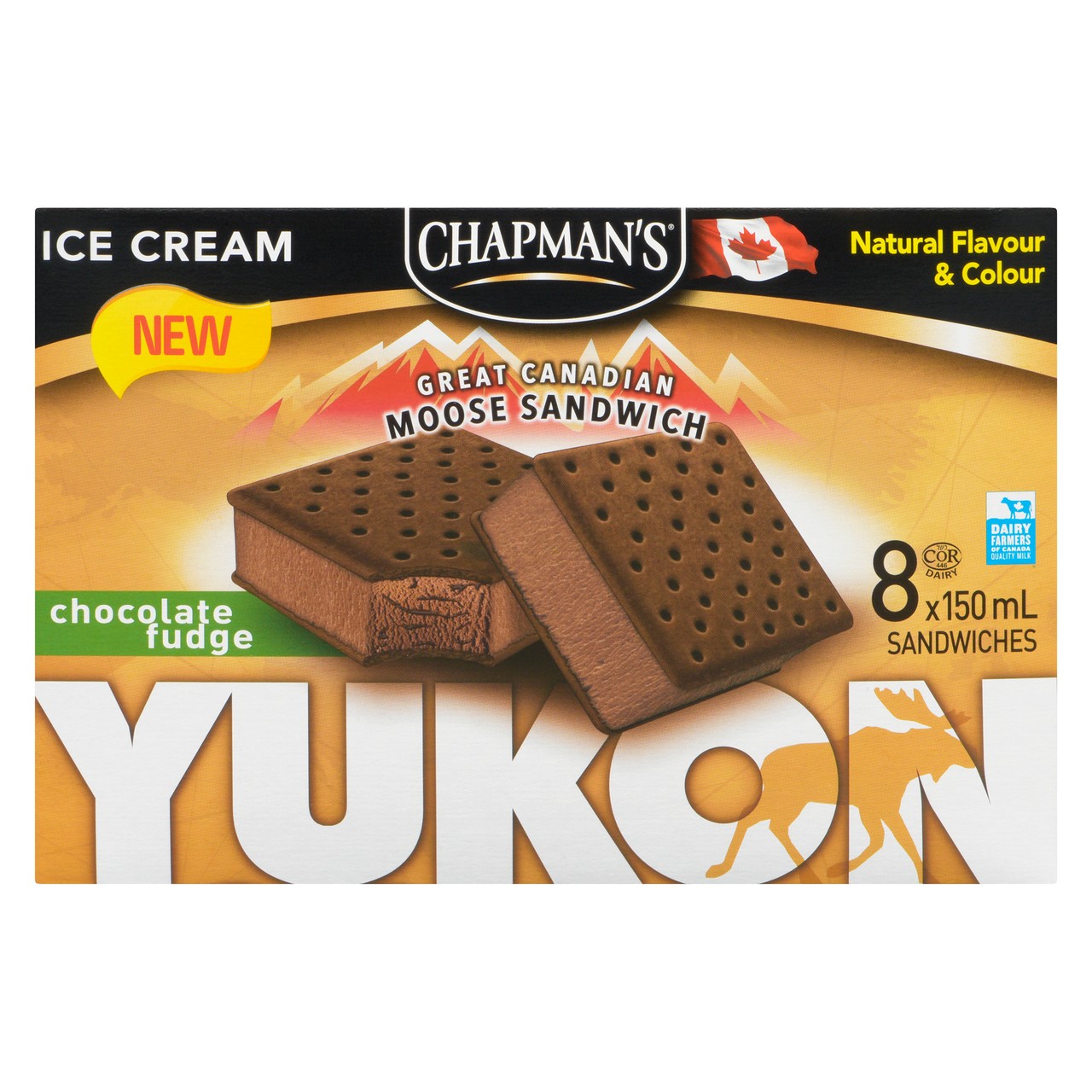 Chapman's Moose Ice Cream Sandwich Chocolate Fudge 8 x 150 ml - Voilà ...