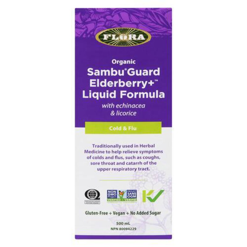 Flora Organic Sambu Guard Elderberry+ Liquid Formula Cold And Flu 500 ...