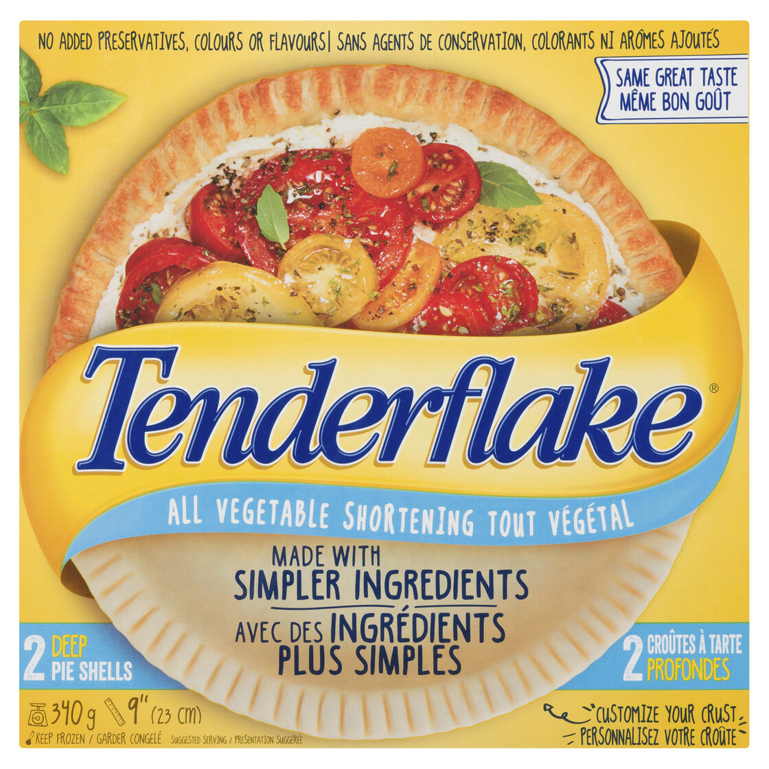Tenderflake Deep Dish All Vegetable Pie Shells 2 9-inch Shells 340 g ...