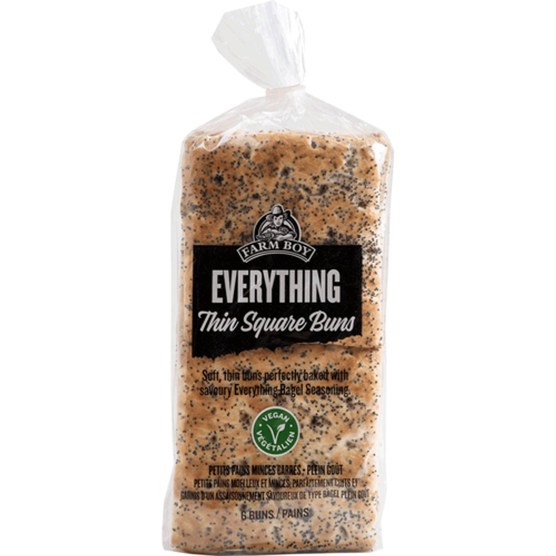 Farm Boy Thin Square Buns Everything 6 Buns 450 g (frozen) - Voilà ...
