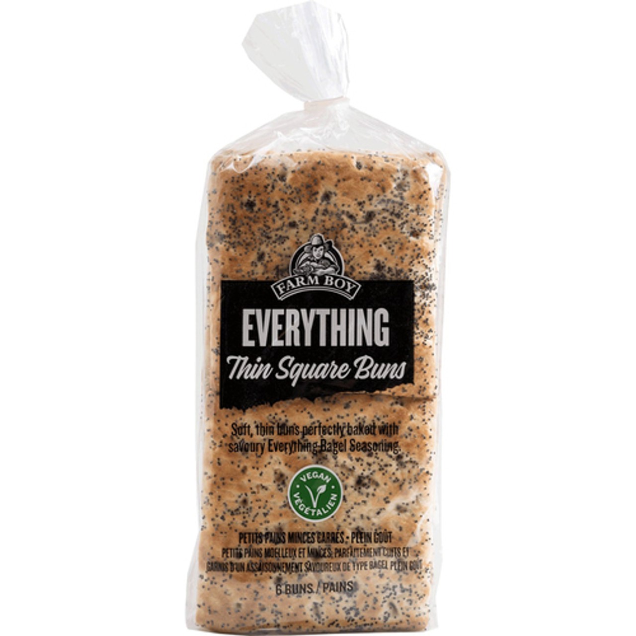 Farm Boy Thin Square Buns Everything 6 Buns 450 g (frozen) - Voilà ...