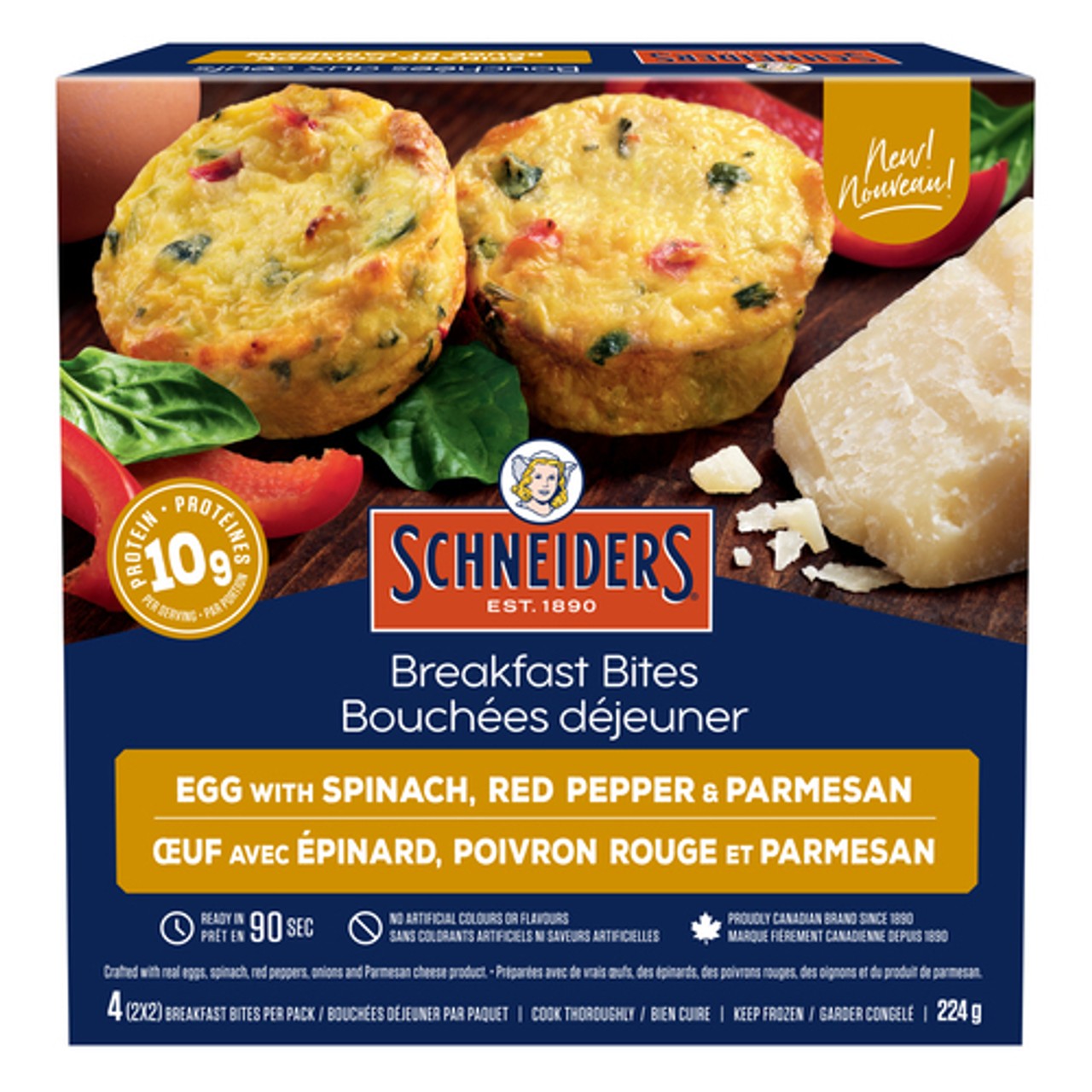 Schneiders Frozen Breakfast Bites Spinach Red Pepper & Parmesan 224 g ...
