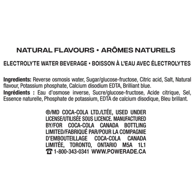 Powerade Ultra Blue Raspberry Cherry 710 ml (bottle) - Voilà Online ...