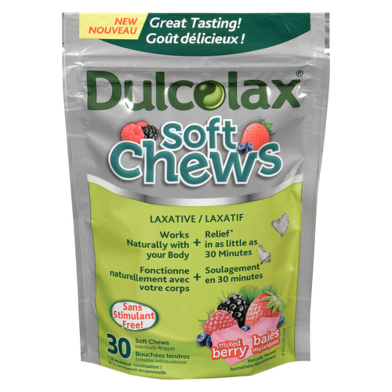 Dulcolax Laxative Soft Chew Mixed Berry 30 EA - Voilà Online Groceries ...