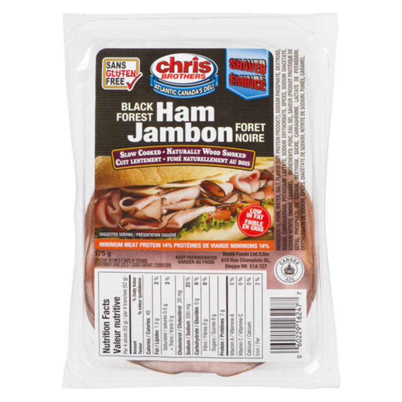Chris Brothers Shaved Black Forest Ham Sliced Meat 175 g - Voilà Online ...