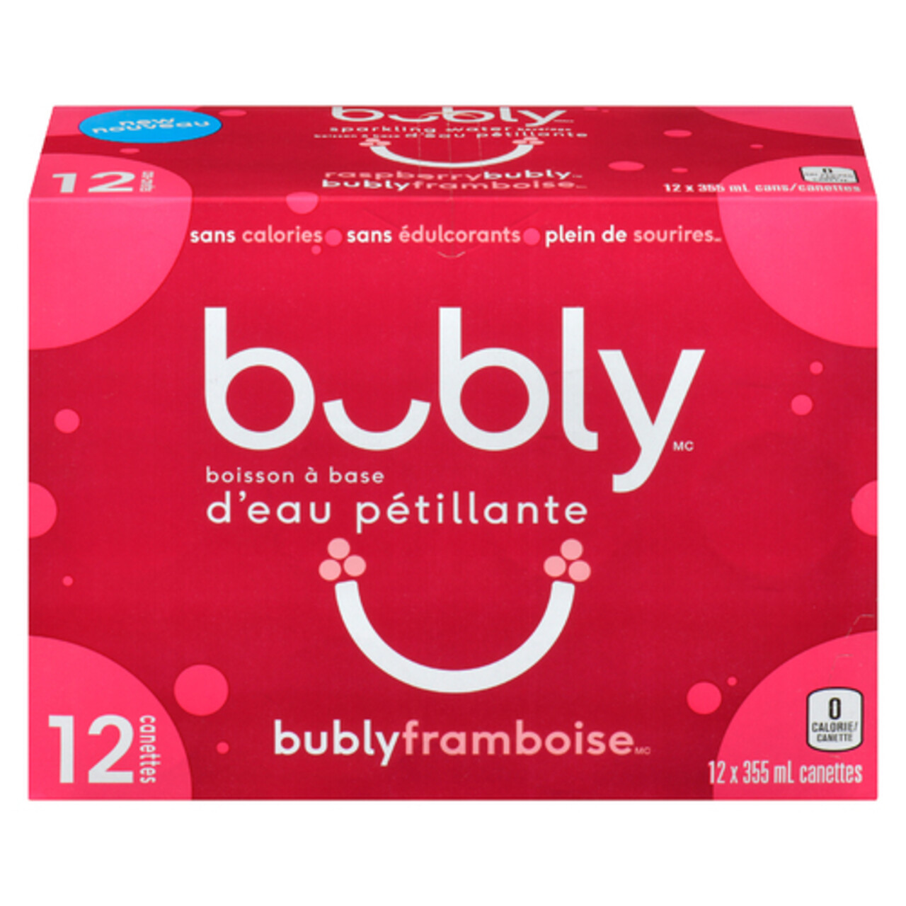 Bubly Sparkling Water Raspberry 12 x 355 ml (cans) - Voilà Online ...