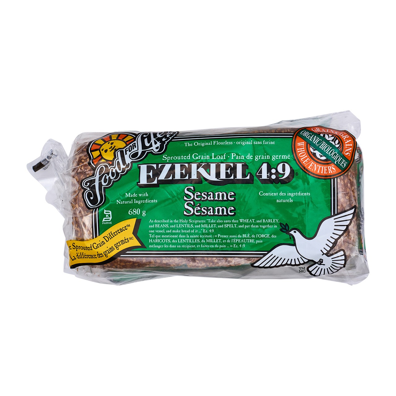 Foods For Life Organic Frozen Sesame Bread Sprouted Grain 680 g - Voilà ...
