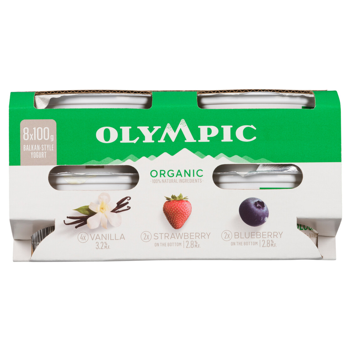 Olympic Organic Yogurt Strawberry-Blueberry-Vanilla 8 x 100 g - Voilà ...