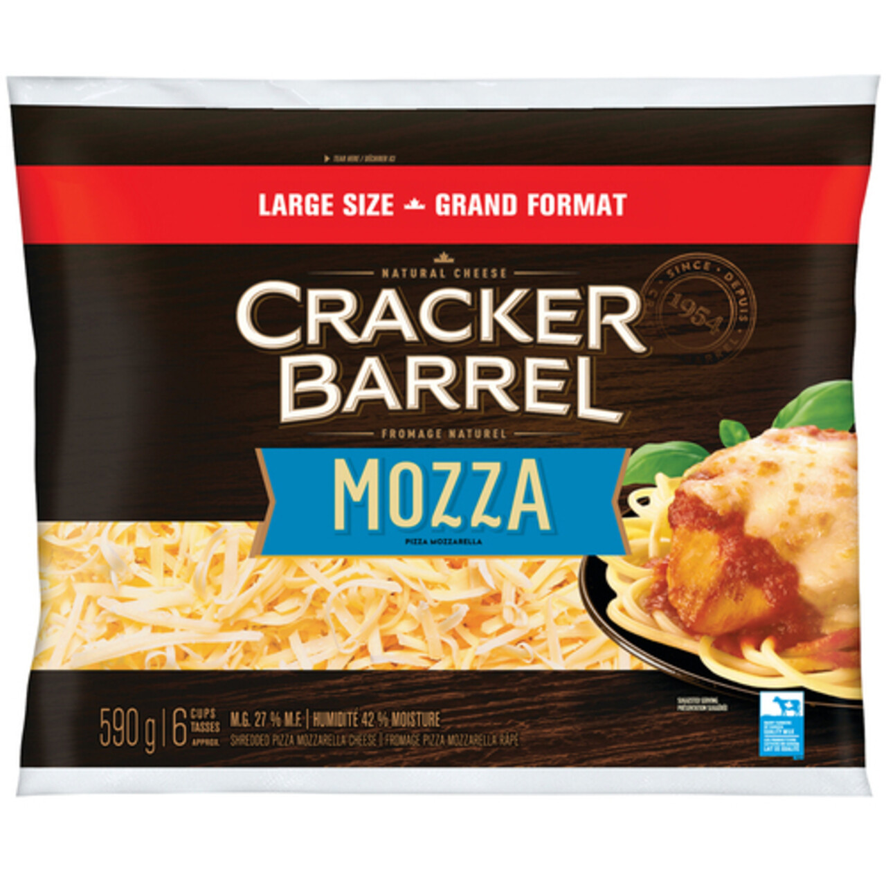 Cracker Barrel Shredded Cheese Mozza Pizza Mozzarella 590 g - Voilà ...