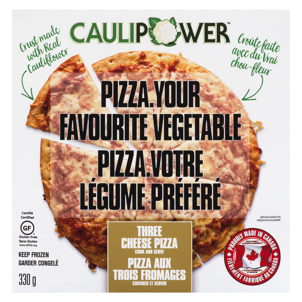 Caulipower Gluten-Free Frozen Pizza Three Cheese 329 g - Voilà Online ...