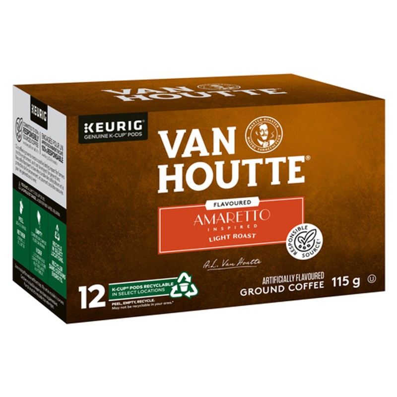 Van Houtte Coffee Pods Amaretto Light Roast 12 K-Cups 115 g - Voilà ...
