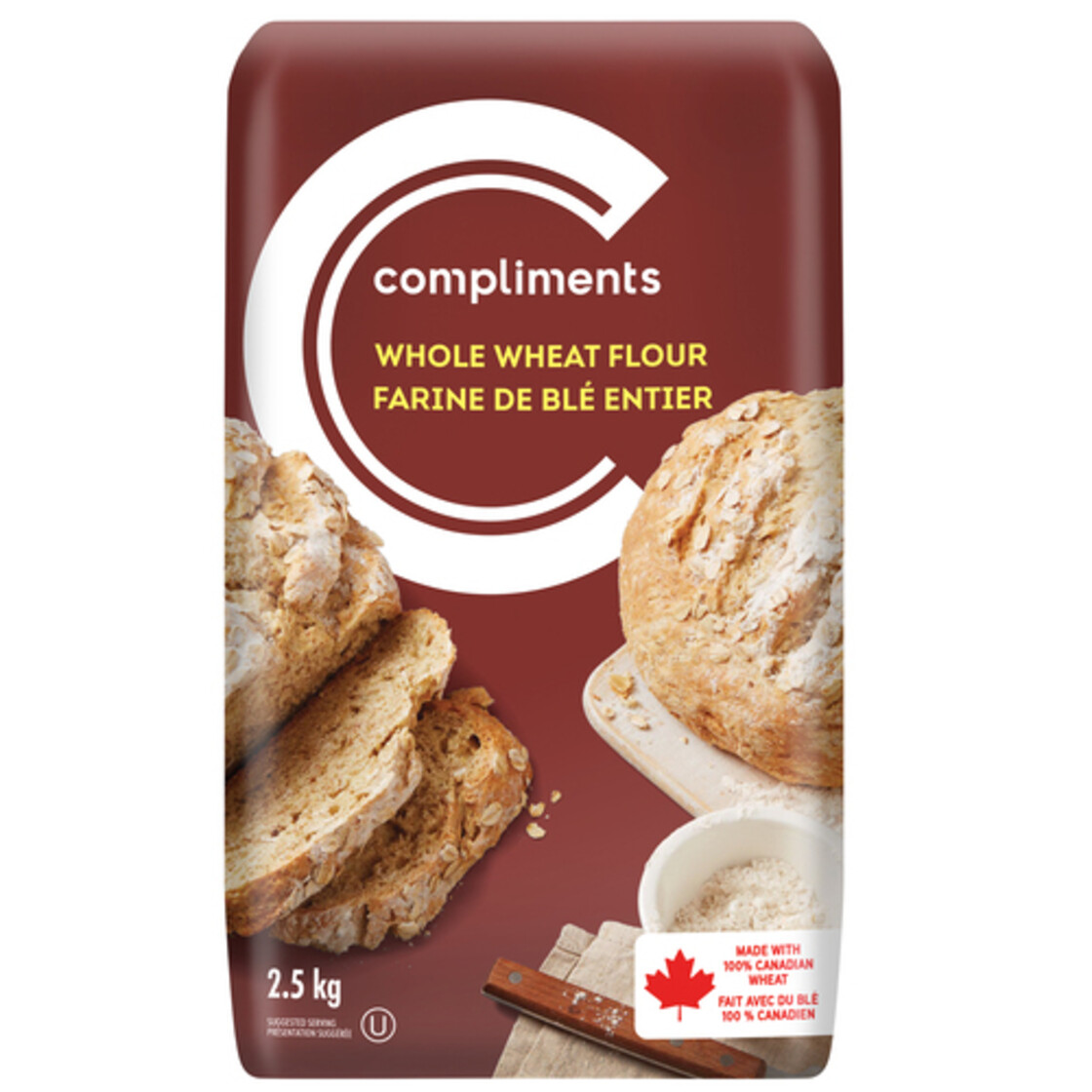 Compliments Flour Whole Wheat 2.5 kg - Voilà Online Groceries & Offers