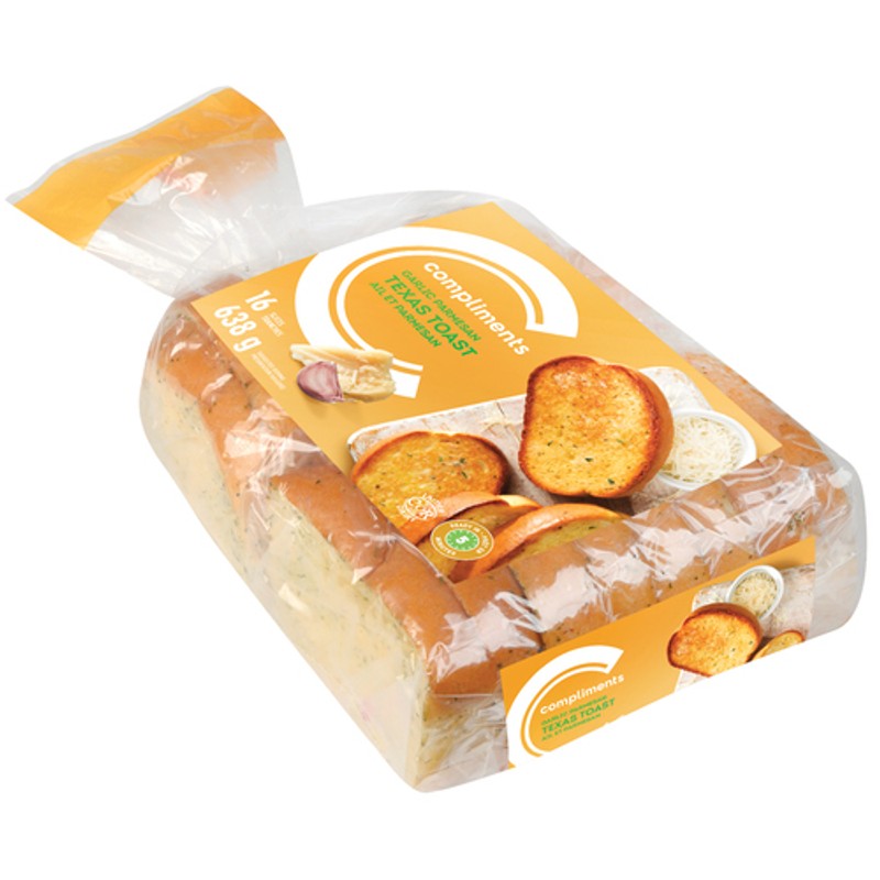 Compliments Texas Toast Garlic Parmesan 638 g (frozen) - Voilà Online ...