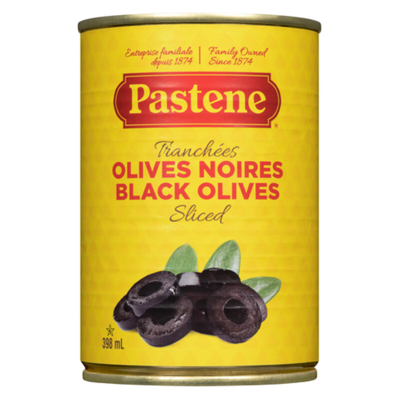 Pastene Black Olives Sliced 398 ml - Voilà Online Groceries & Offers