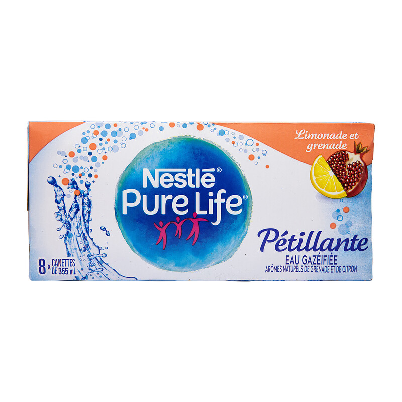 Nestlé Pure Life Sparkling Water Lemonade Pomegranate 8 x 355 ml (cans ...