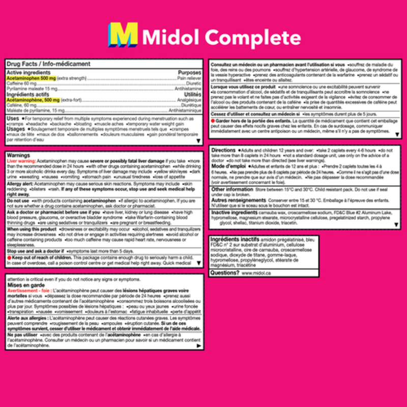 Midol Complete Menstrual Pain Relief 40 Count - Voilà Online Groceries ...