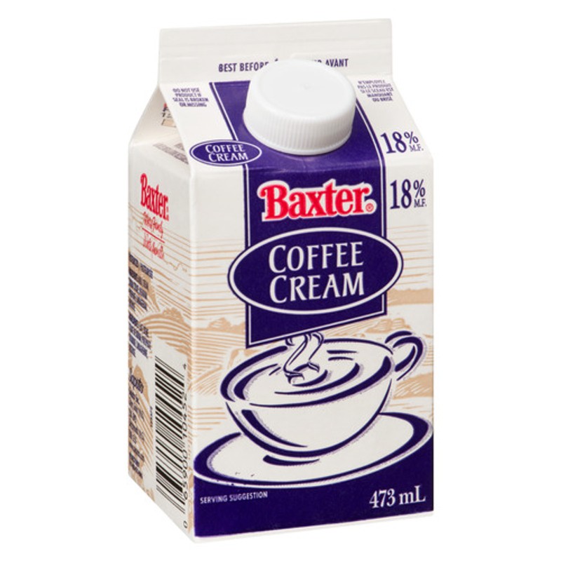 Baxter 18% Coffee Cream 473 ml - Voilà Online Groceries & Offers