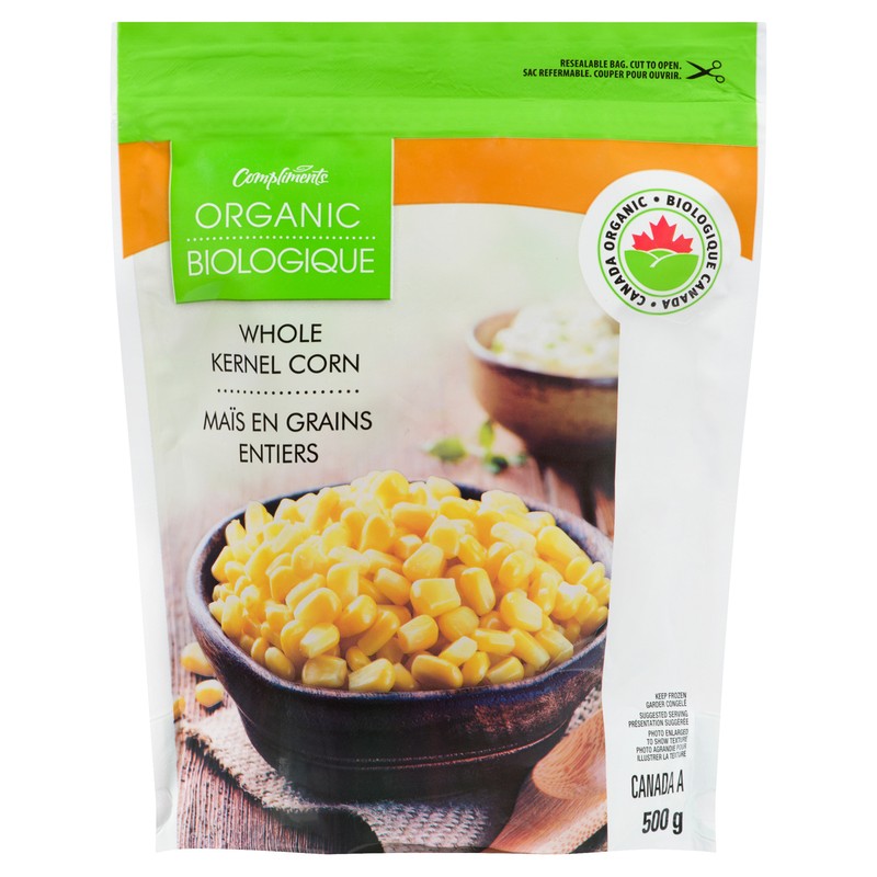 Compliments Organic Frozen Whole Kernel Corn 500 g - Voilà Online ...