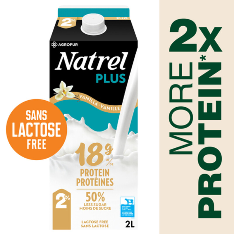 Natrel Plus Lactose-Free 2% Protein Milk Vanilla 2 L - Voilà Online ...