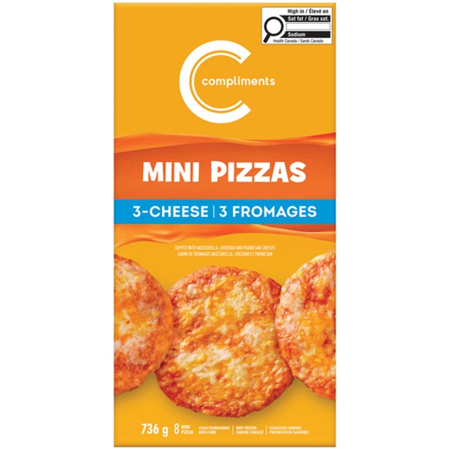 Compliments Frozen Mini Pizza Three Cheese 736 g - Voilà Online ...