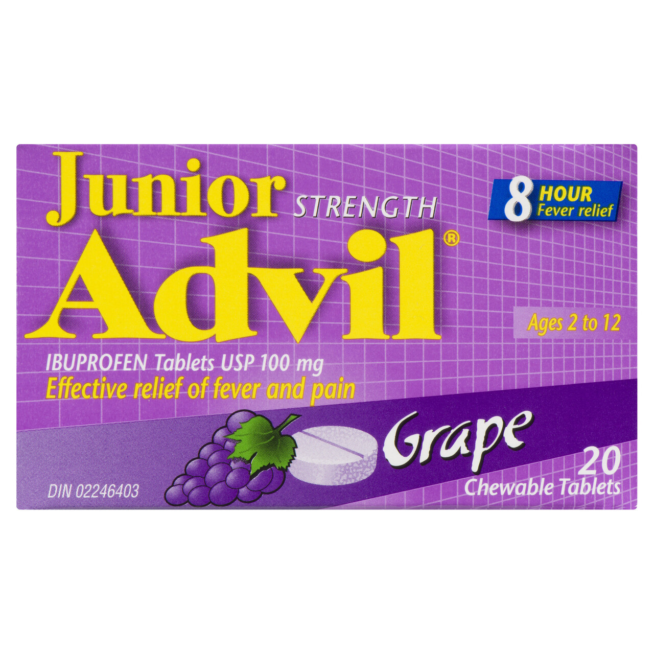 Advil Junior Strength Chewable Tablets Grape 20 EA - Voilà Online ...