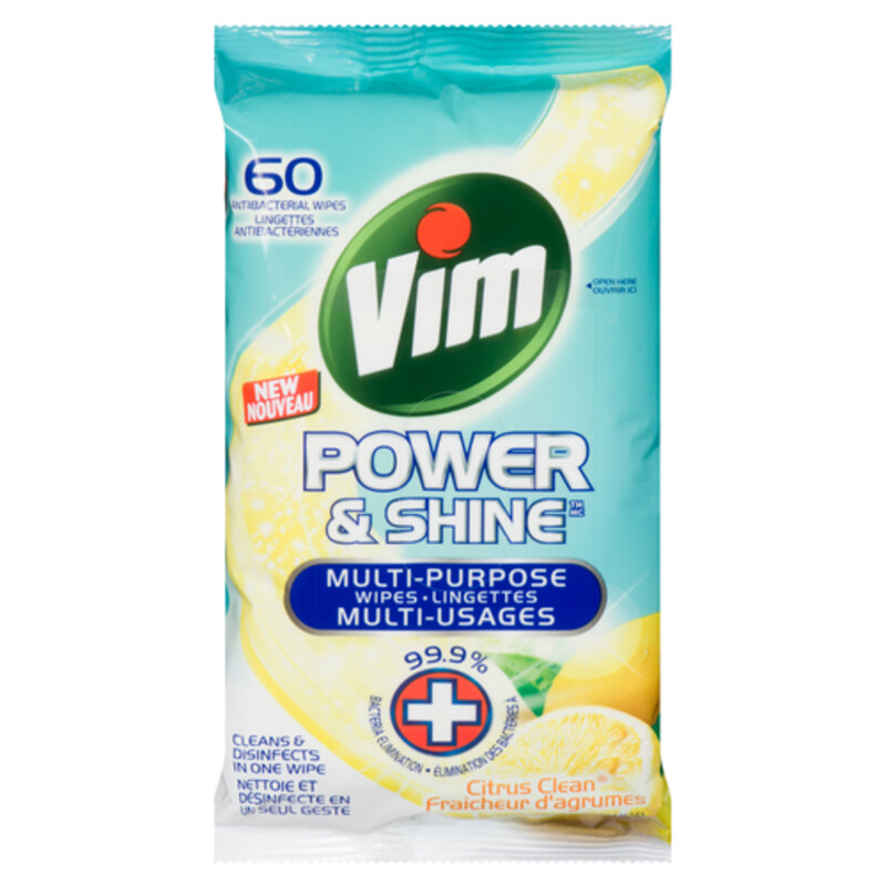 Vim Cleaners Multi Power & Shine Citrus Clean Wipes 60 Sheets - Voilà ...