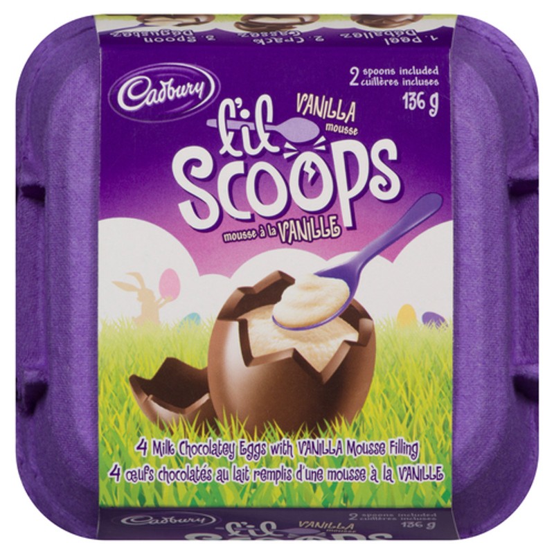 Cadbury Lil Scoops Milk Chocolate Eggs With Vanilla Mousse 136 g ...
