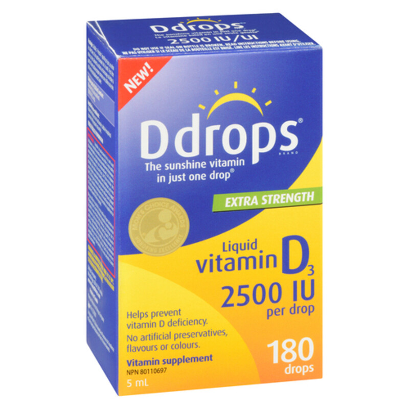 Ddrops Extra Stregth Vitamin D3 Liquid 180 Drops 5 ml - Voilà Online ...