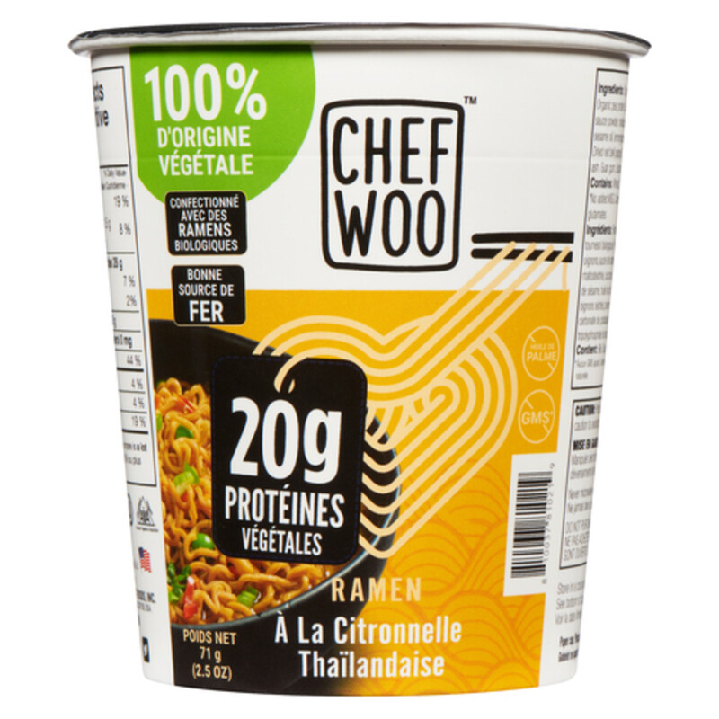 Chef Woo Noodle Cup Thai Lemongrass 71 g - Voilà Online Groceries & Offers