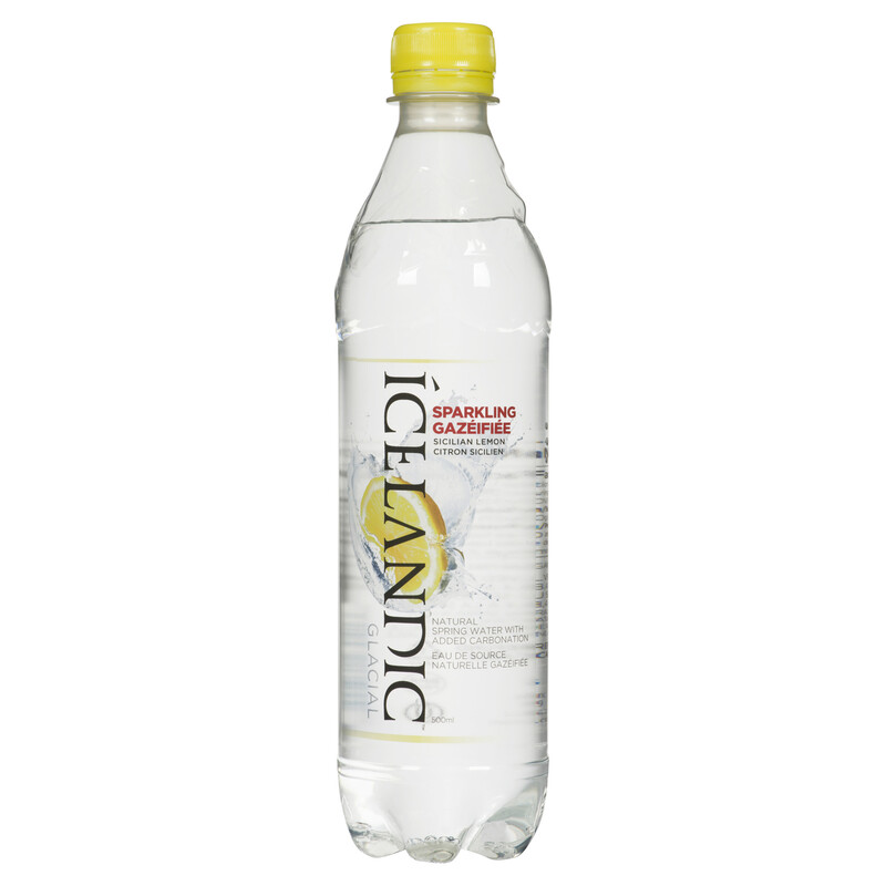 Icelandic Glacial Sparkling Natural Spring Water Lemon 500 ml (bottle ...