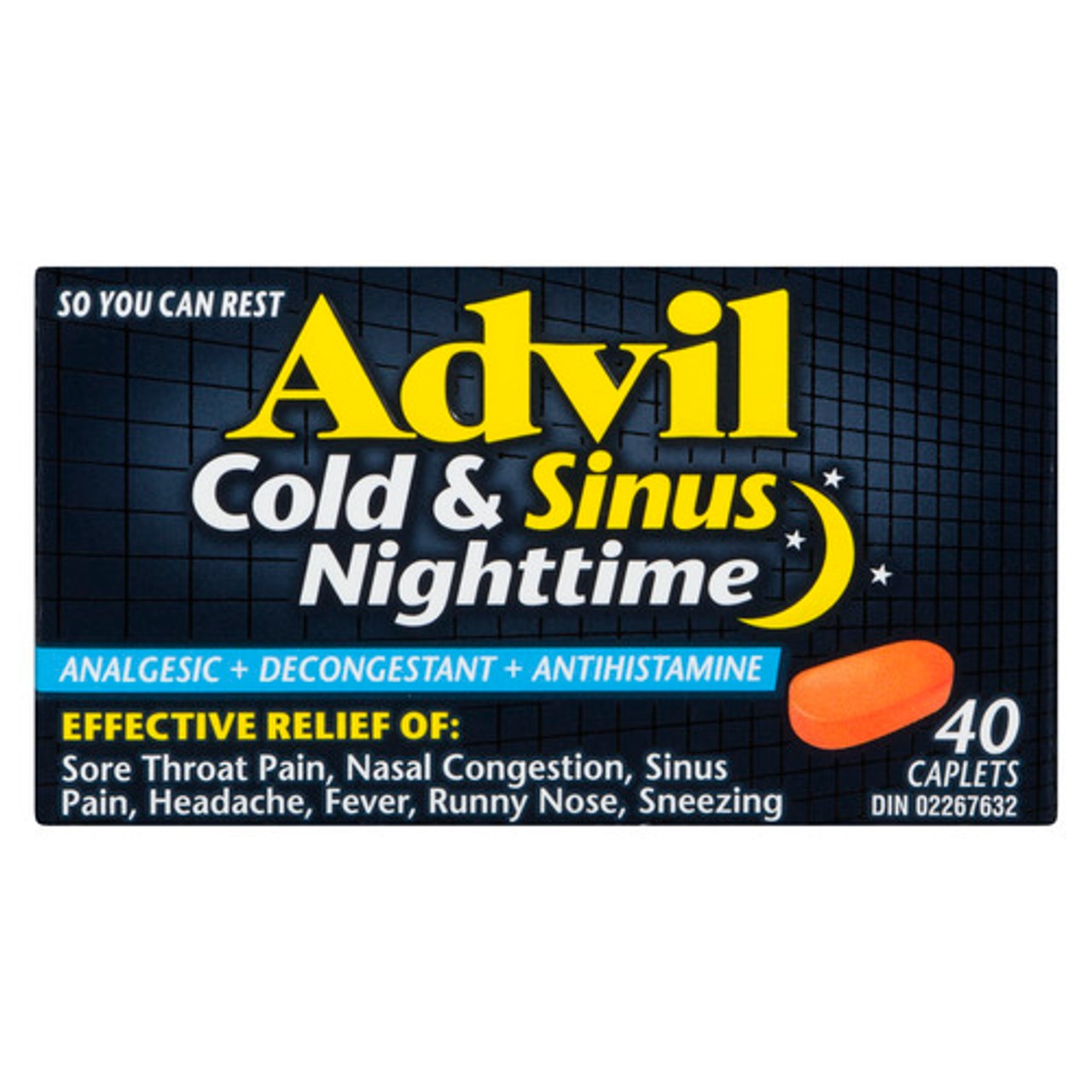 Advil Cold & Sinus Nighttime Caplets 40 Count - Voilà Online Groceries ...