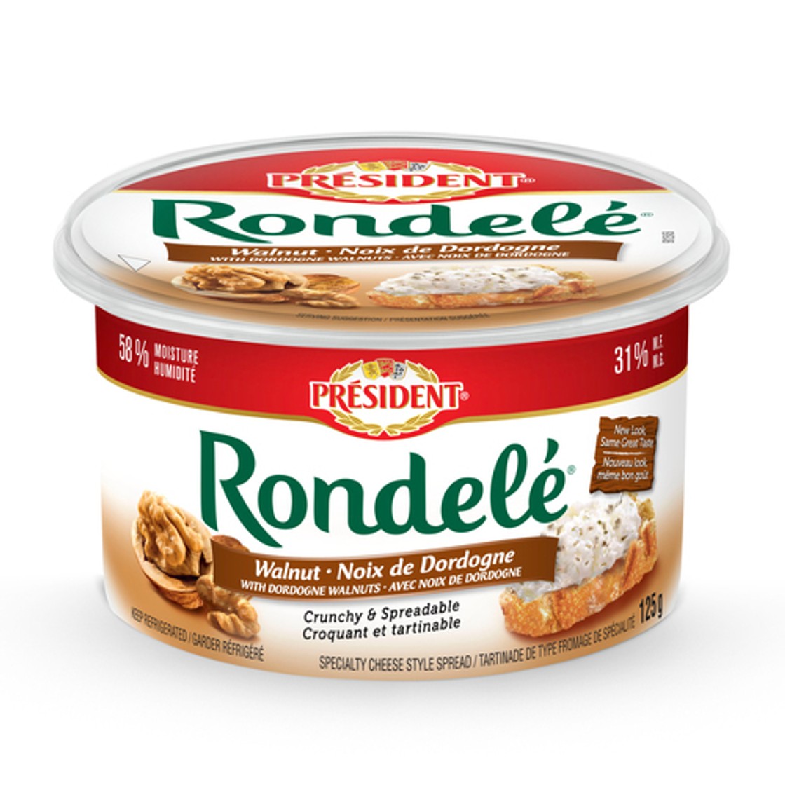 President Rondele Cheese Spread Walnut 125 g - Voilà Online Groceries ...