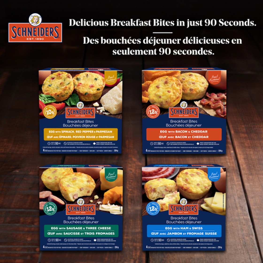 Schneiders Frozen Breakfast Bites Egg With Sausage And Three Cheese 224 ...