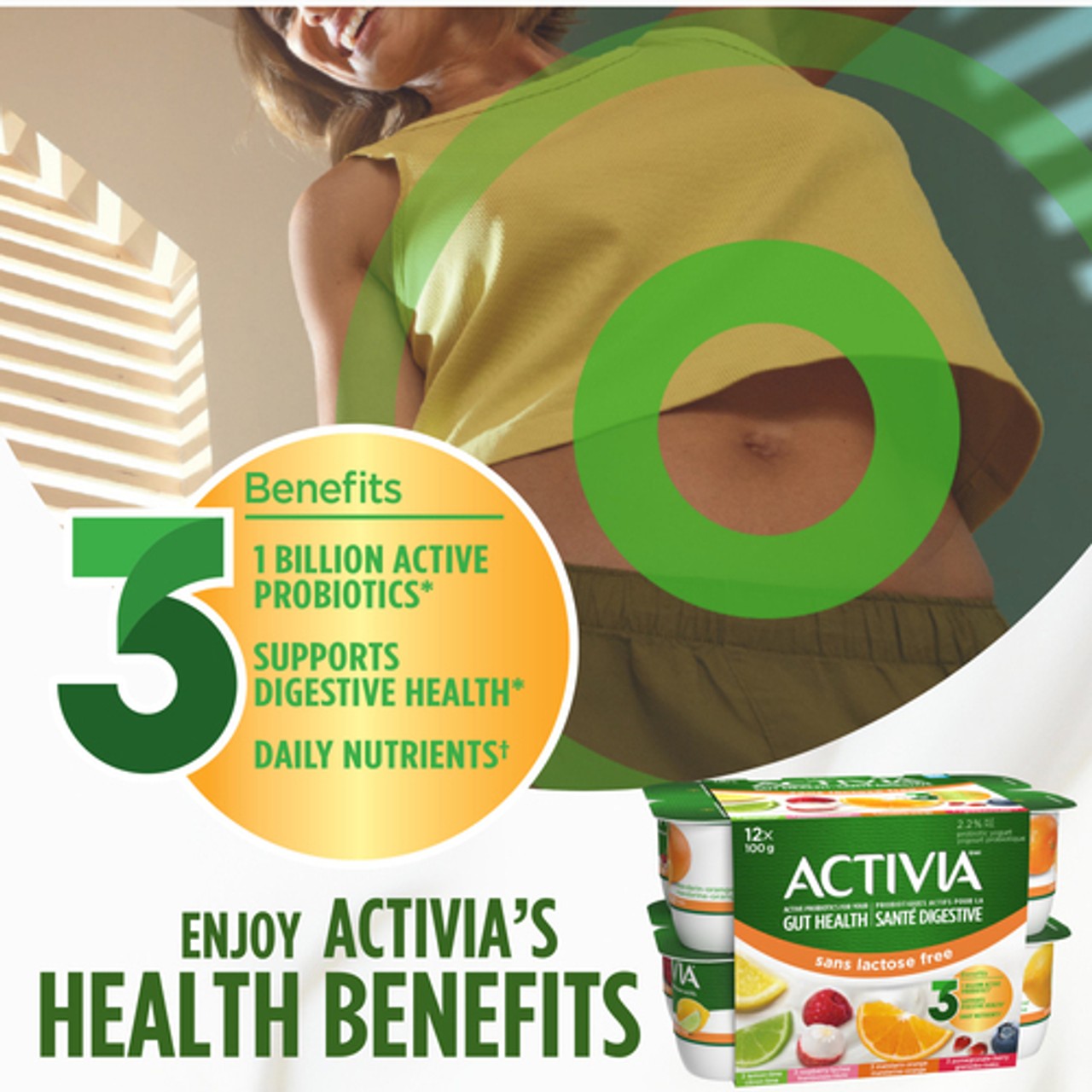 Activia Lactose-Free Probiotic Yogurt Variety Pack Value Size 12 x 100 ...
