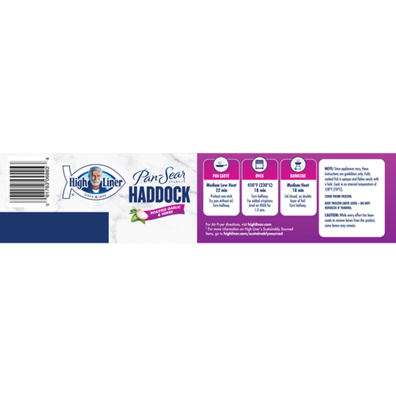 High Liner Frozen Pan Seared Haddock Fillets Roasted Garlic & Herbs 500 ...