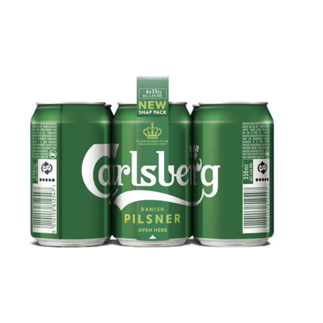 Carlsberg Beer 4.4% Alcohol Snap Pack 6 x 330 ml (cans) - Voilà Online Groceries & Offers