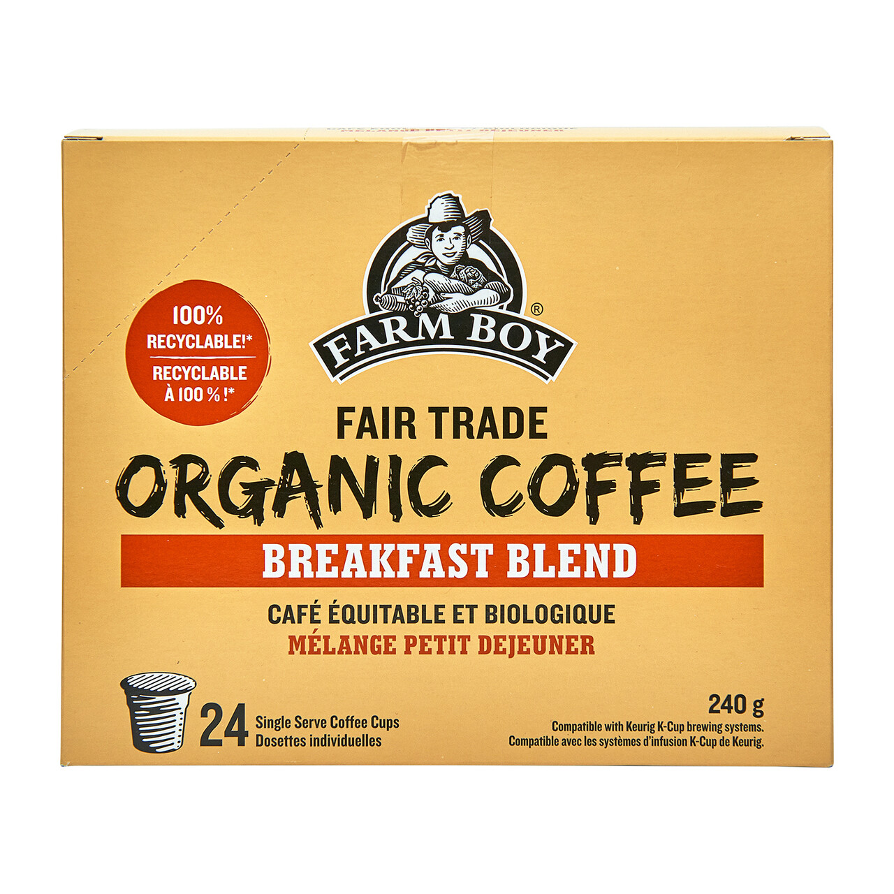 Farm Boy Organic Coffee Breakfast Blend 24 K-Cups 240 g - Voilà Online ...