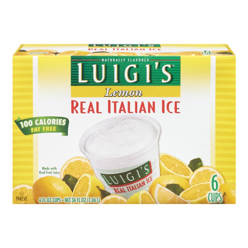 Luigi's Real Italian Ice Lemon 6 x 176 ml - Voilà Online Groceries & Offers