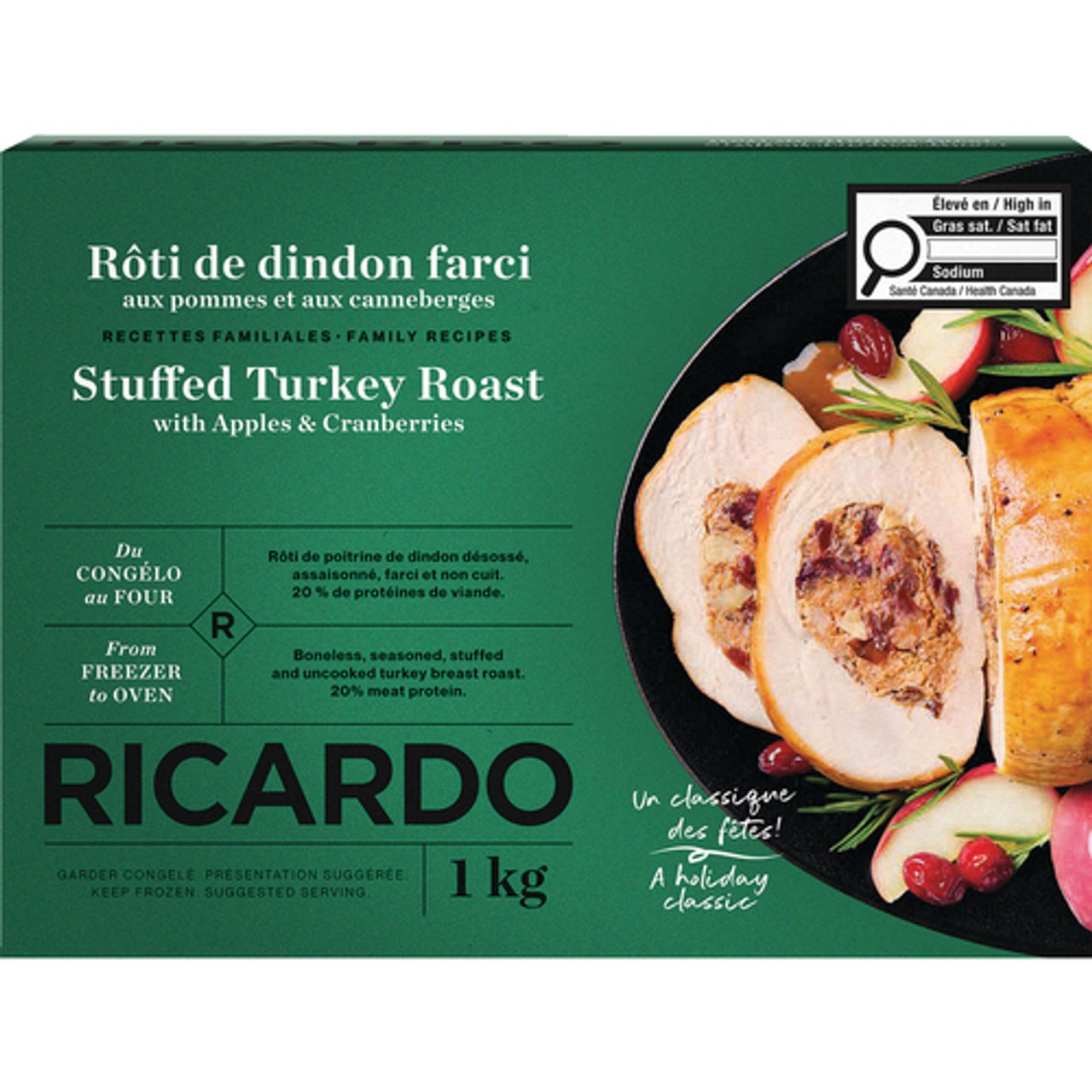 RICARDO Frozen Stuffed Turkey Roast With Apples & Cranberries 1 kg ...