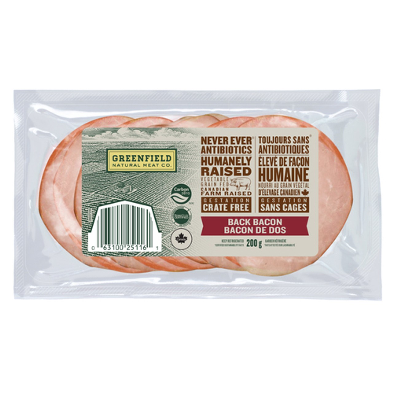 Greenfield Natural Meat Co. Back Bacon 200 g - Voilà Online Groceries ...